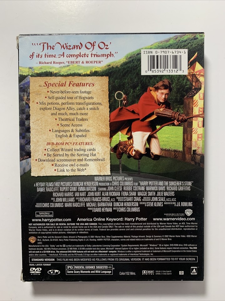 Harry Potter and the Sorcerer's Stone (DVD, 2002, 2-Disc Set, Full ...