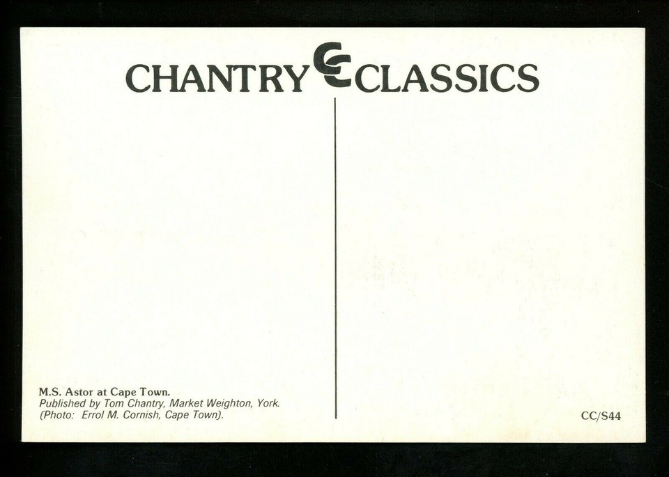 Ship postcard Chantry Classics Chrome S44 M S Astor at Cape Town South ...