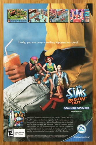 2003 The Sims Bustin' Out PS2 Xbox Vintage Print Ad/Poster Official ...