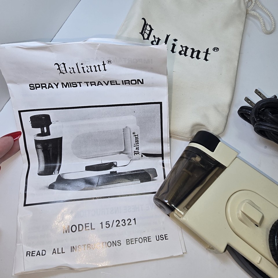 Vintage Valiant Model 15/2321 Travel Steam/Spray Iron - Dual Voltage ...