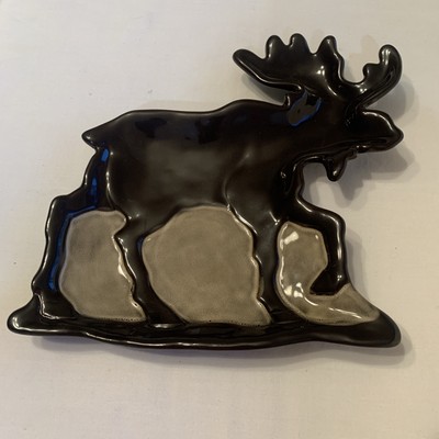 Woodland Home Studio Hand Painted Moose Trinket / Candy Dish Woodland ...