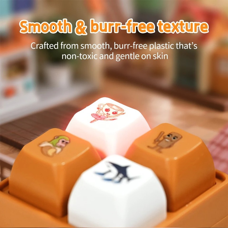 Italian Brainrot 4-Key Keyboard Fidget Toy Tung Tung Sahur Sound Light ...