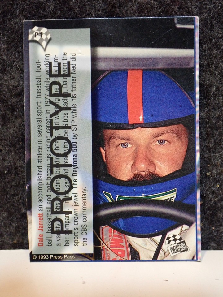 RARE 1993 PROTOTYPE PRESS PASS CARD DALE JARRETT AUTOGRAPH / SIGNED ...