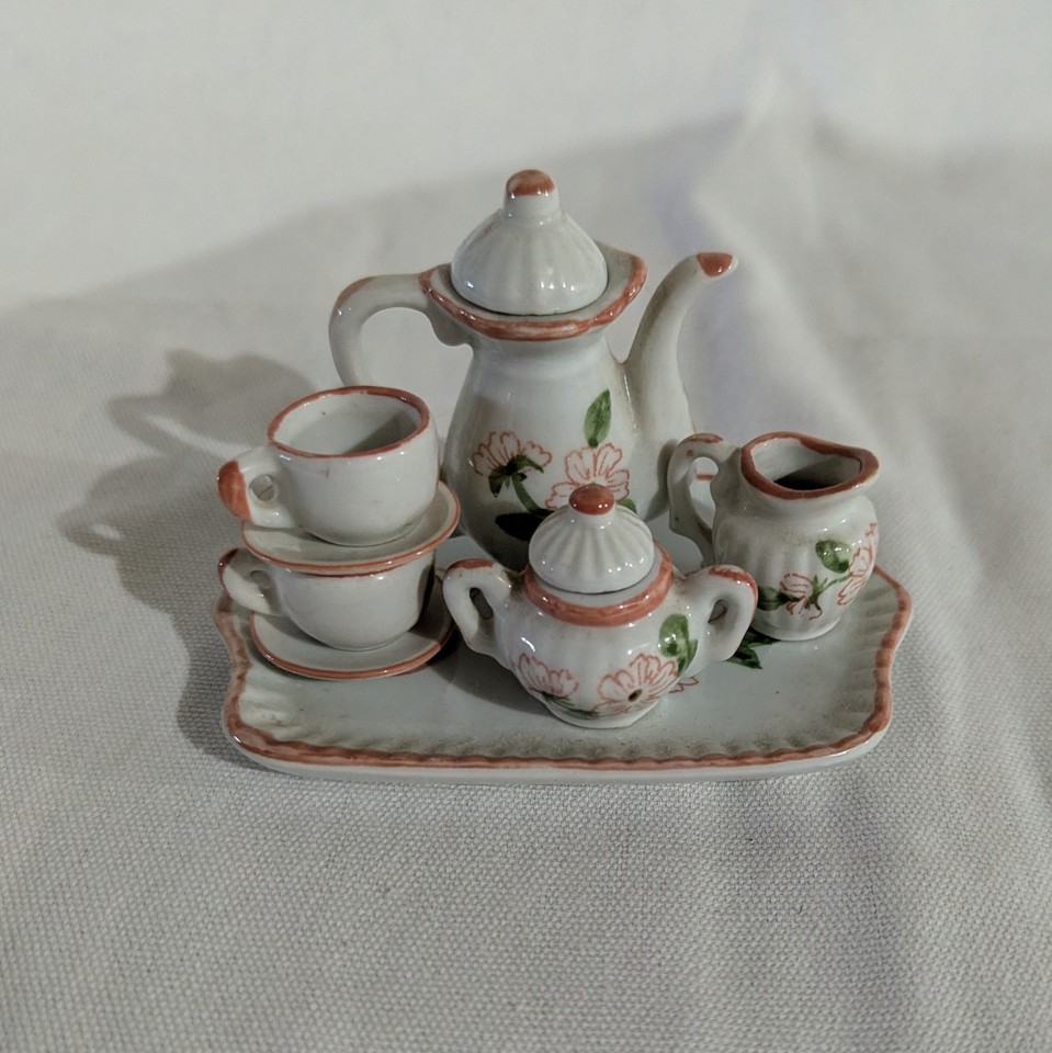 10 Piece Floral Miniature Tea Set | eBay