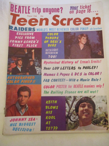 Sonny & Cher, The Hollies, The Beatles - Teen Screen Magazine 1966 | eBay