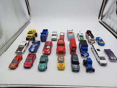 Lot Of 23 Miscellaneous Cars/Trucks. Various Manufacturers And Sizes ...