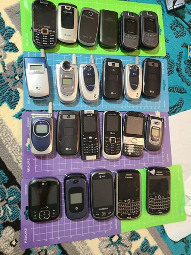 (23) Vintage Cell Flip Phones - Untested Flip, Slide LG Samsung Black ...