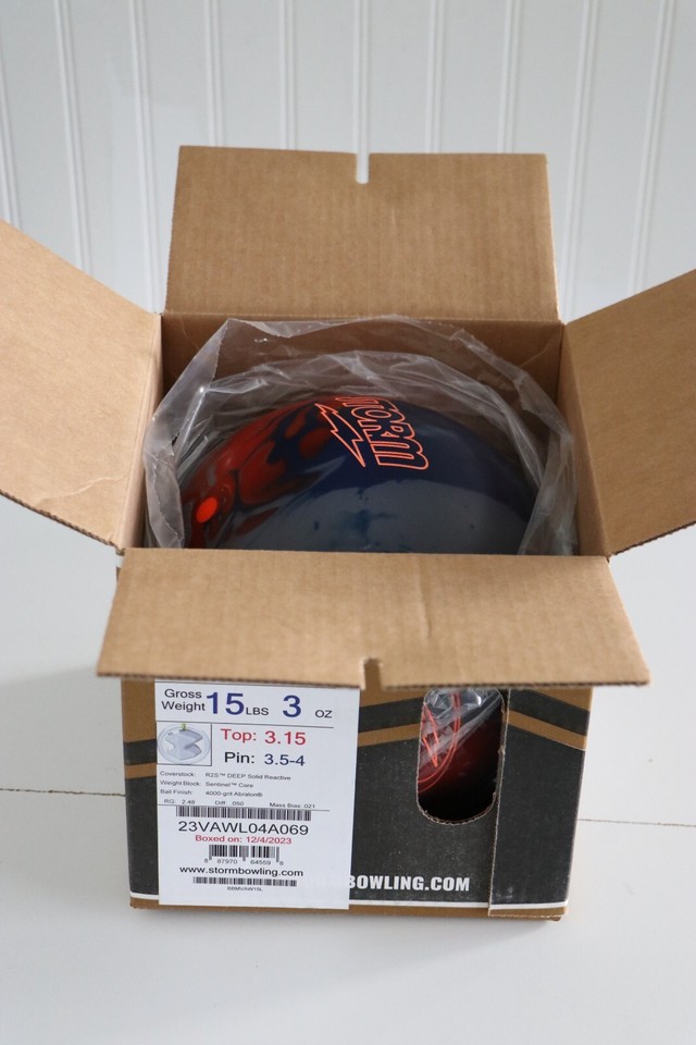 Storm Absolute Power Bowling Ball 15lb NIB | Solid Reactive | Blueberry ...