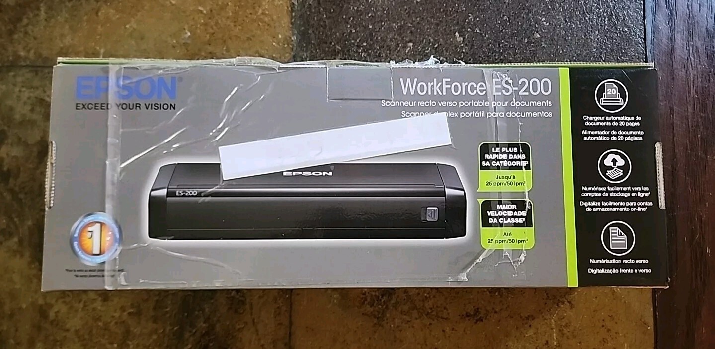 Epson WorkForce ES-200 Portable Duplex Document Scanner Working - NEW ...