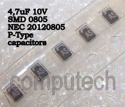5 Piece Tantalum Capacitor SMD 0805 4.7uf 10v NEC P-type Marking Code ...