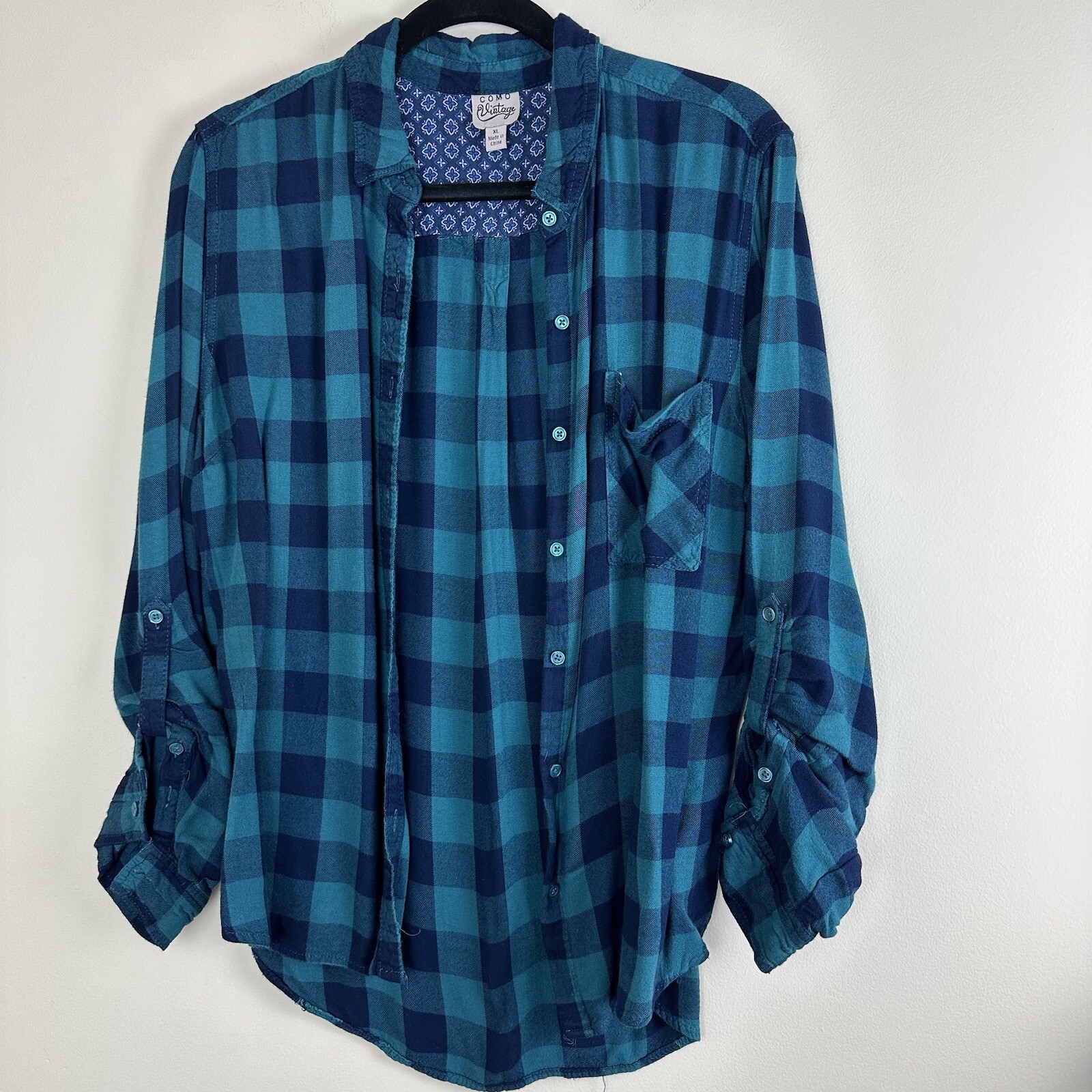 Coming Vintage Gingham Plad Bandana Hanker Chief Styl… - Gem