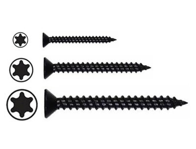 Holzschrauben - Spanplattenschrauben -Edelstahl Schwarz TORX 3 - 4 - 5 ...