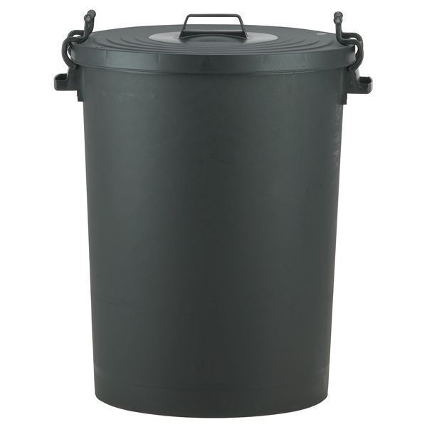 110l 85l 70l 50l black dustbin with locking lockable handles rubbish ...