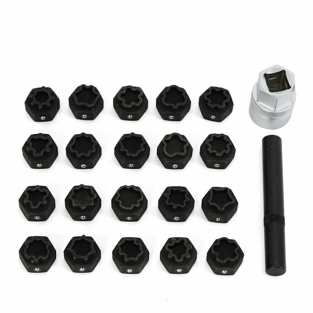 22pc Universal Locking Lug Nut Master Key Set Wheel Lock Removal kit | eBay