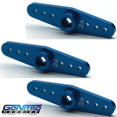 Go Nitro Hobbies 24T Aluminum 2 Way Servo Arm 3 Blue Hitec | eBay