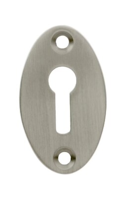 Forged Solid Brass Classic Keyhole Cover Escutcheon, 1-7/8" Oval, Satin ...