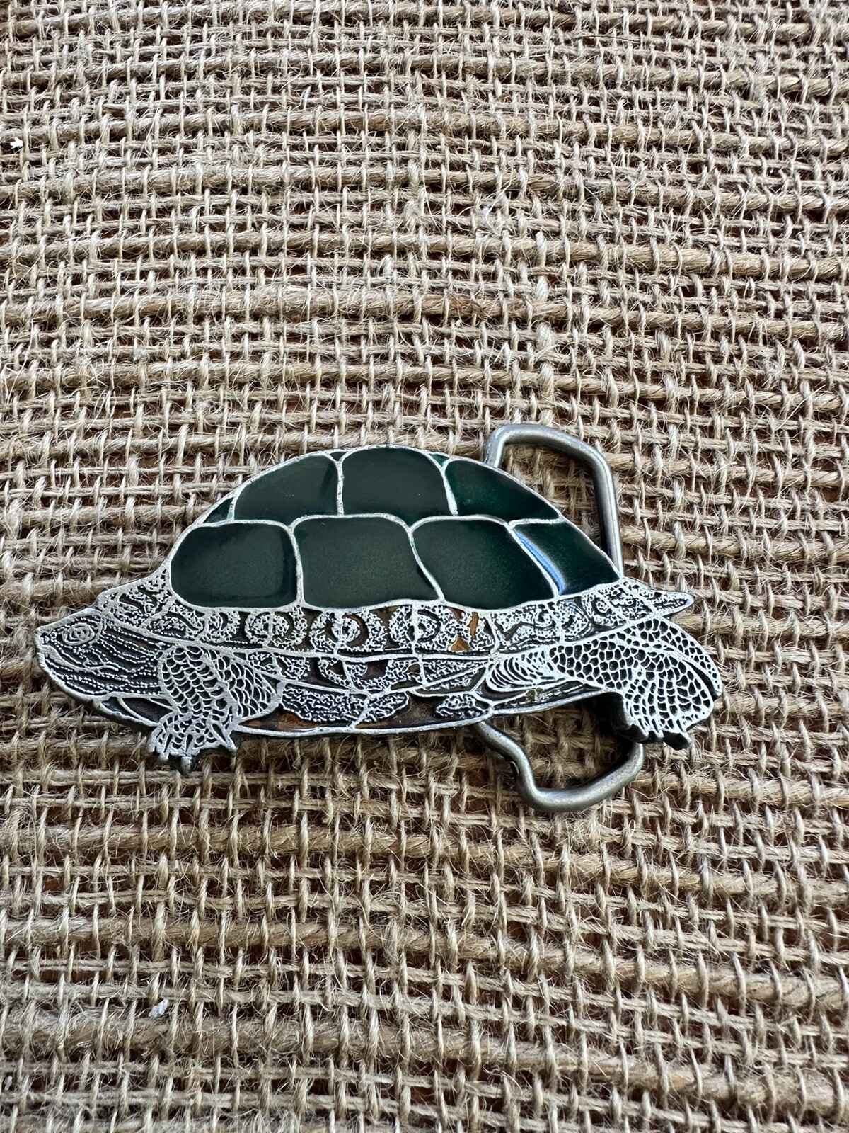 Vintage Instyle 1980 Turtle Belt Buckle Rare - Gem