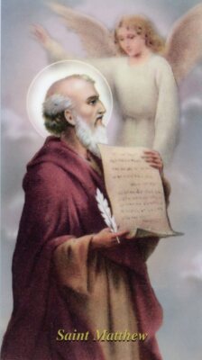 St. Matthew - Prayer - Relic Laminated Holy Card - Blessed by Pope ...