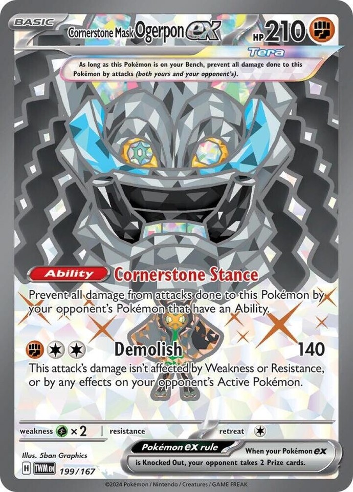 Cornerstone Mask Ogerpon Ex 199/167 Sv06: Twilight Masquerade for sale ...
