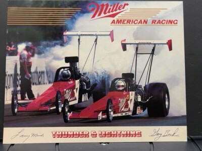 VRHTF NHRA "VINTAGE GARY BECK & LARRY MINOR MILLER LITE DRAGSTER" HAND ...