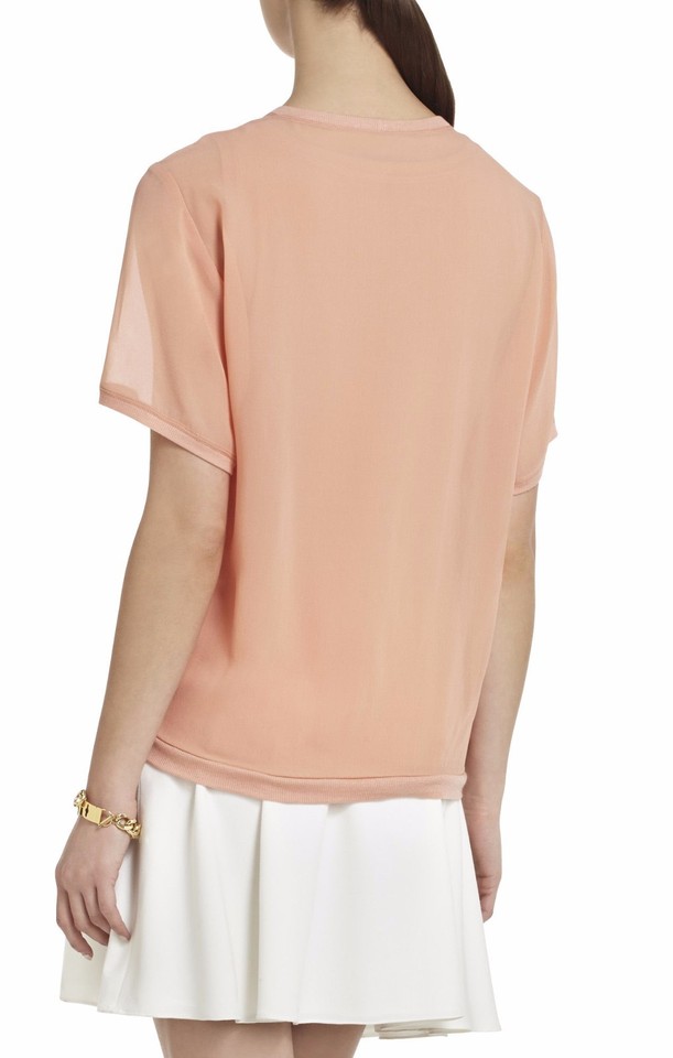 NEW BCBG MAX AZRIA BUSH AJA T-SHIRT OVERLAY TANK SIL1R997/S366 SIZE M ...