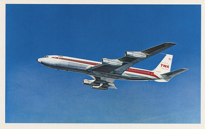 1960's TWA AIRLINES STARSTREAM BOEING 707 JET - vintage souvenir ...