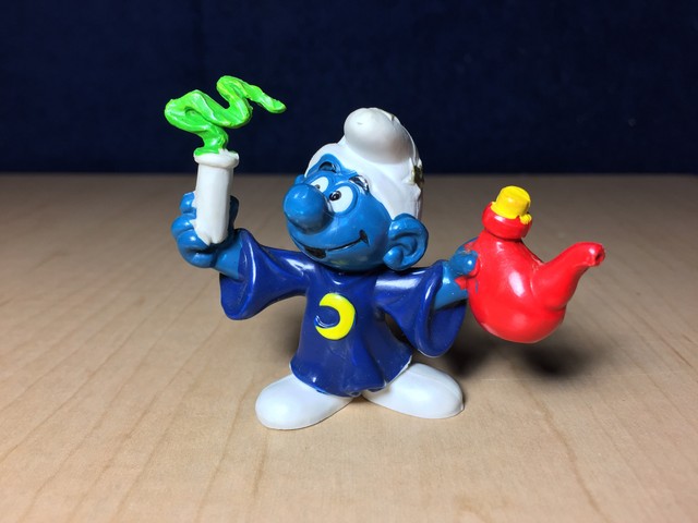 Smurfs Alchemist Smurf Wizard 1979 Vintage Toy Figure PVC Peyo Figurine ...