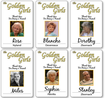 6 PC GOLDEN GIRLS CAST NAME BADGES TAGS HALLOWEEN COSPLAY MAGNET BACK ...