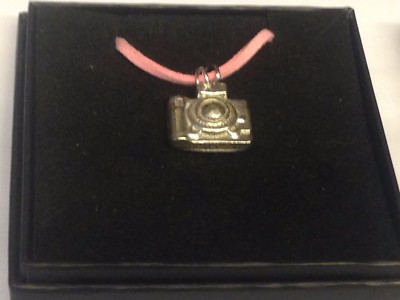Camera TG293 English Pewter On a 18" Pink Cord Necklace | eBay UK