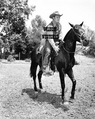 CHUCK CONNORS horse horseback RARE western cowboy photo RIFLE GUN ...