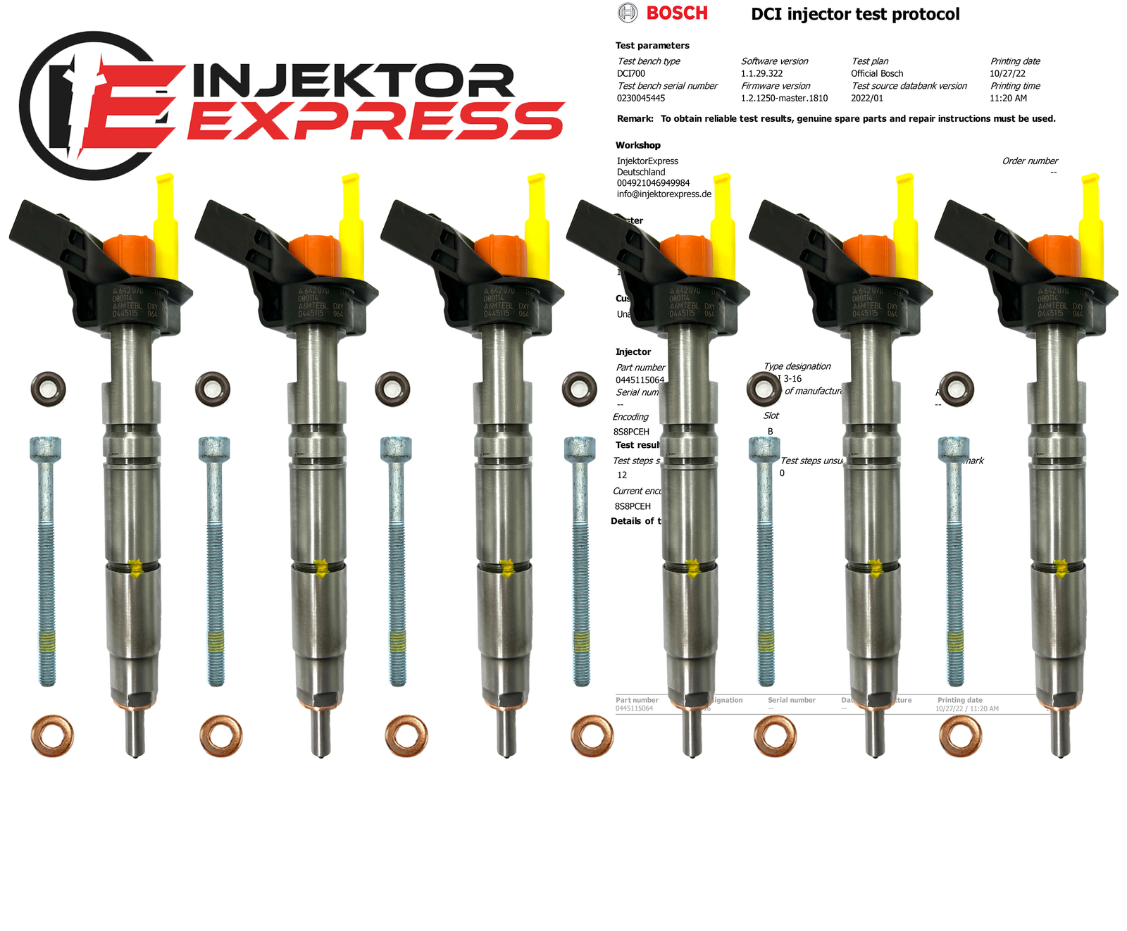 6x Einspritzdüse Injektor Mercedes Benz E S ML V6 OM642 A6420701387 ...