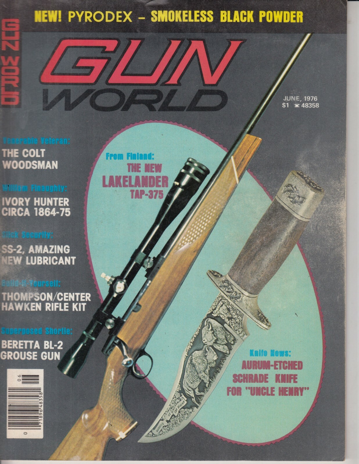 Magazine GUN WORLD June 1976 LAKELANDER Tap-375 RIFLE, Beretta BL-2 ...
