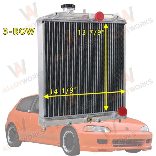 3 Row Aluminum Radiator Fit 1992-2000 HONDA CIVIC D15 D16 EJ EK DEL SOL ...