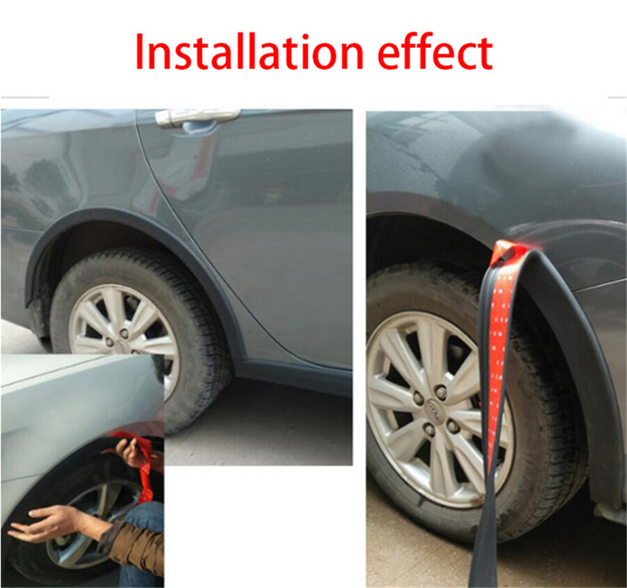 2x 1.5M Foam Car SUV Fender Flares Lip Extension Black Wheel Arch ...