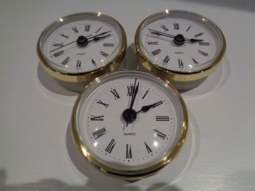 3 PAK Premium 2-1/2"(65mm)Youngtown Quartz Clk Insert, Roman, Gold ...