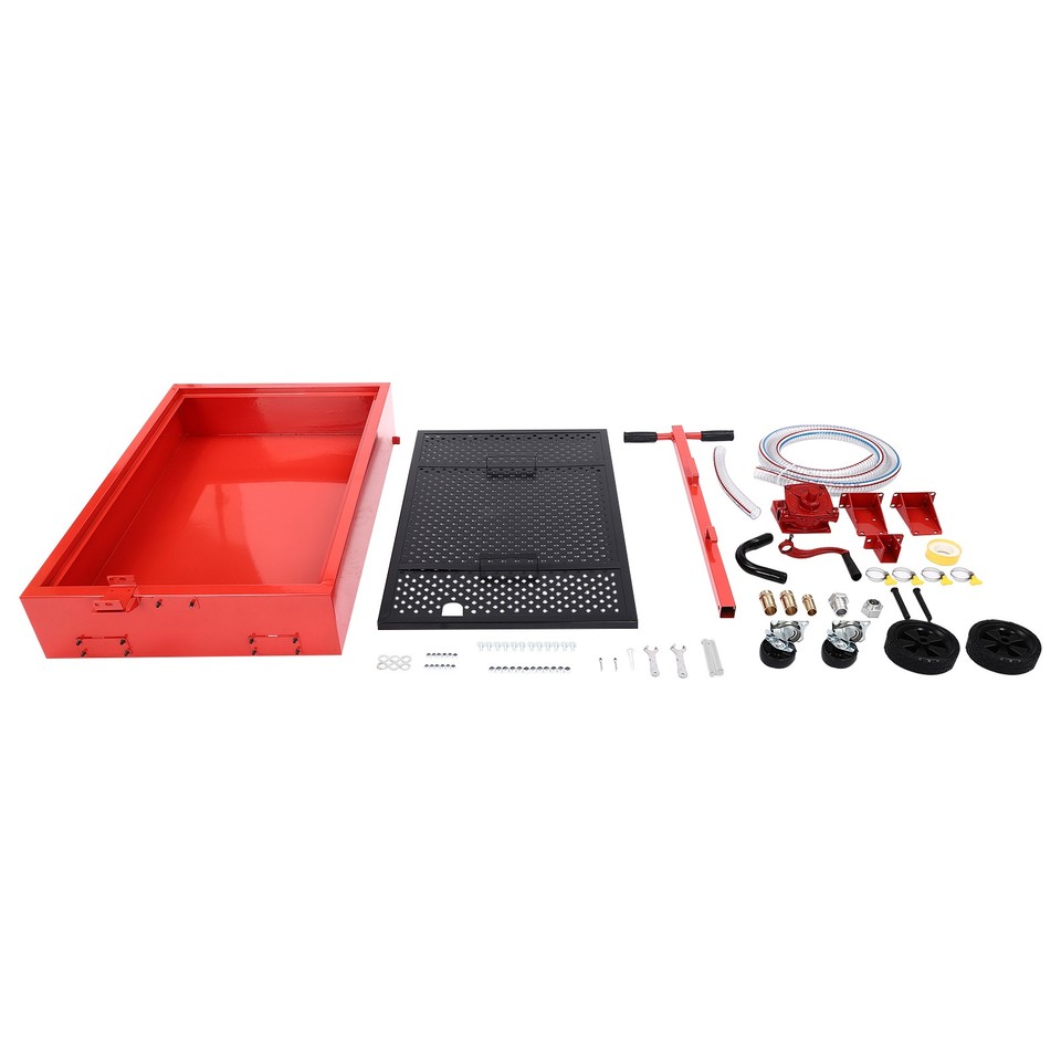 20Gal Steel Oil Drain Pan Set Oil Collection Tray Oil Pan W/ Manual ...