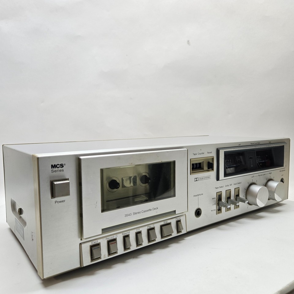 MCS Series Stereo Cassette Deck 3543 Vintage Silver Single w/VU Meters ...
