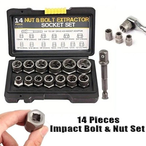Impact Bolt Extractor Set Nut Remover Set Stripped Extraction Socket ...