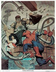 SPIDERMAN DOCTOR OCTOPUS 1981 ORIGINAL POSTER PRINT FASTNER LARSON ART ...