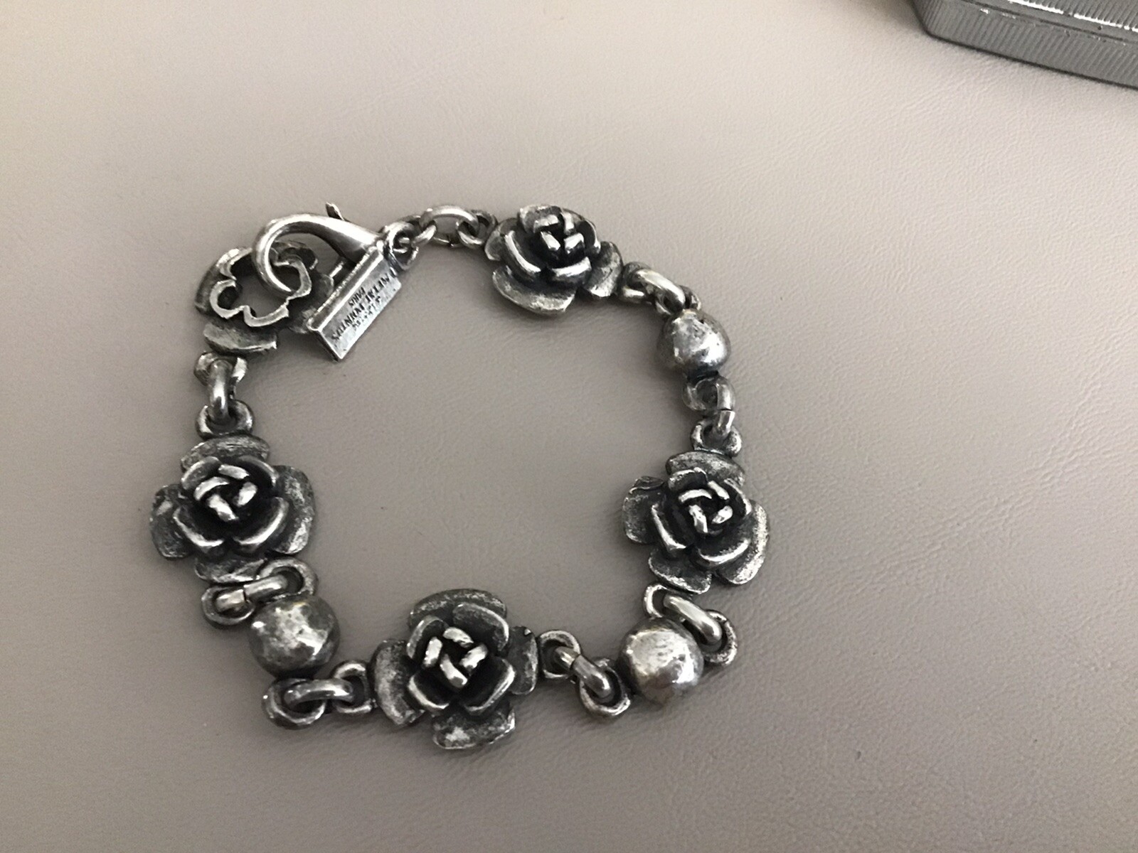 vintage metal pointus paris roses bracelet - Gem