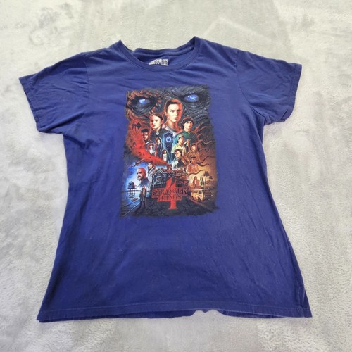 Stranger Things Season 4 Poster Group Graphic T-shirt Men's Medium Blue ...