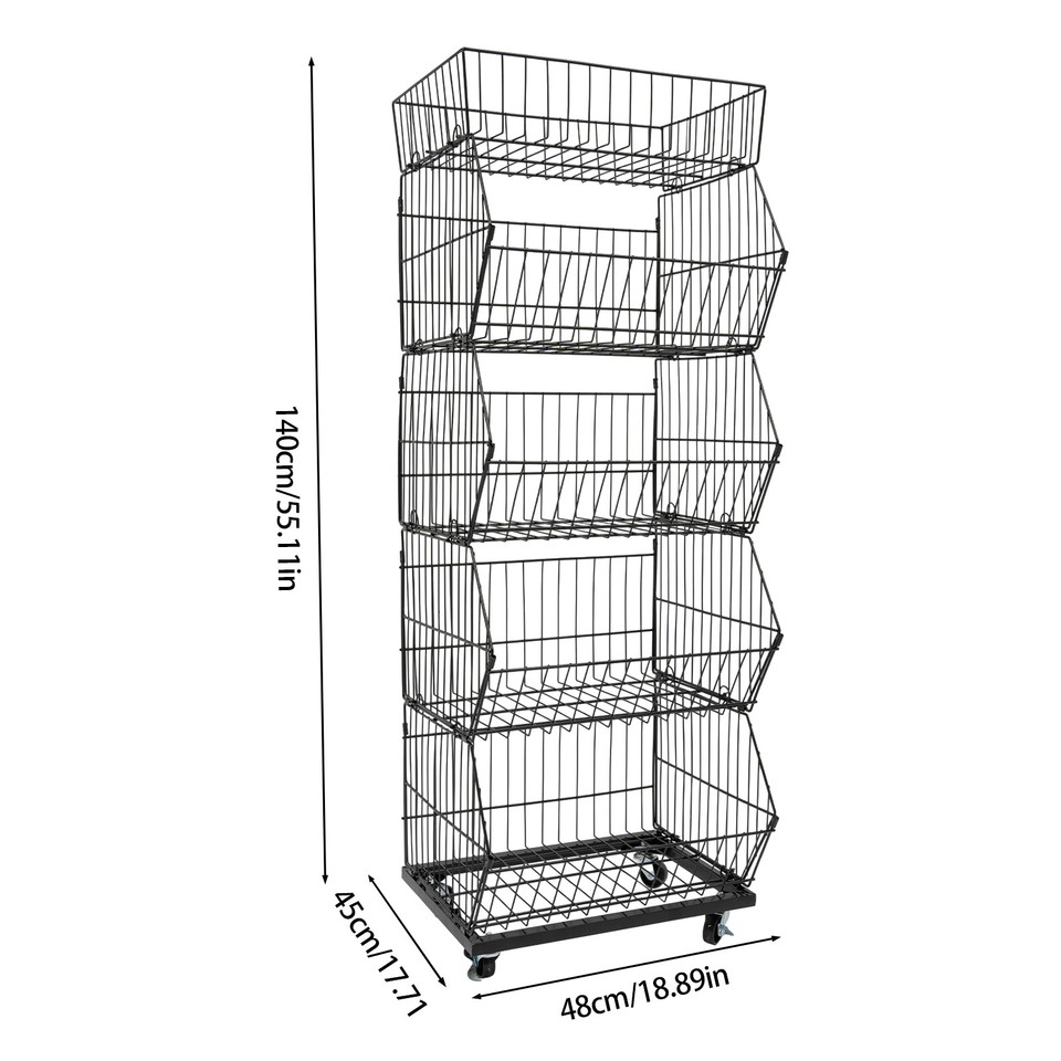 5 Tier Wire Grid Retail Display Shelf Merchandise Display Rack Stand W ...