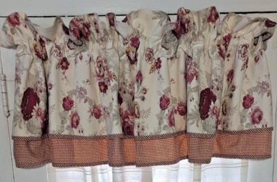 Waverly Garden Room Norfolk Rose Valance 18" x 64" Cottage Gingham ...