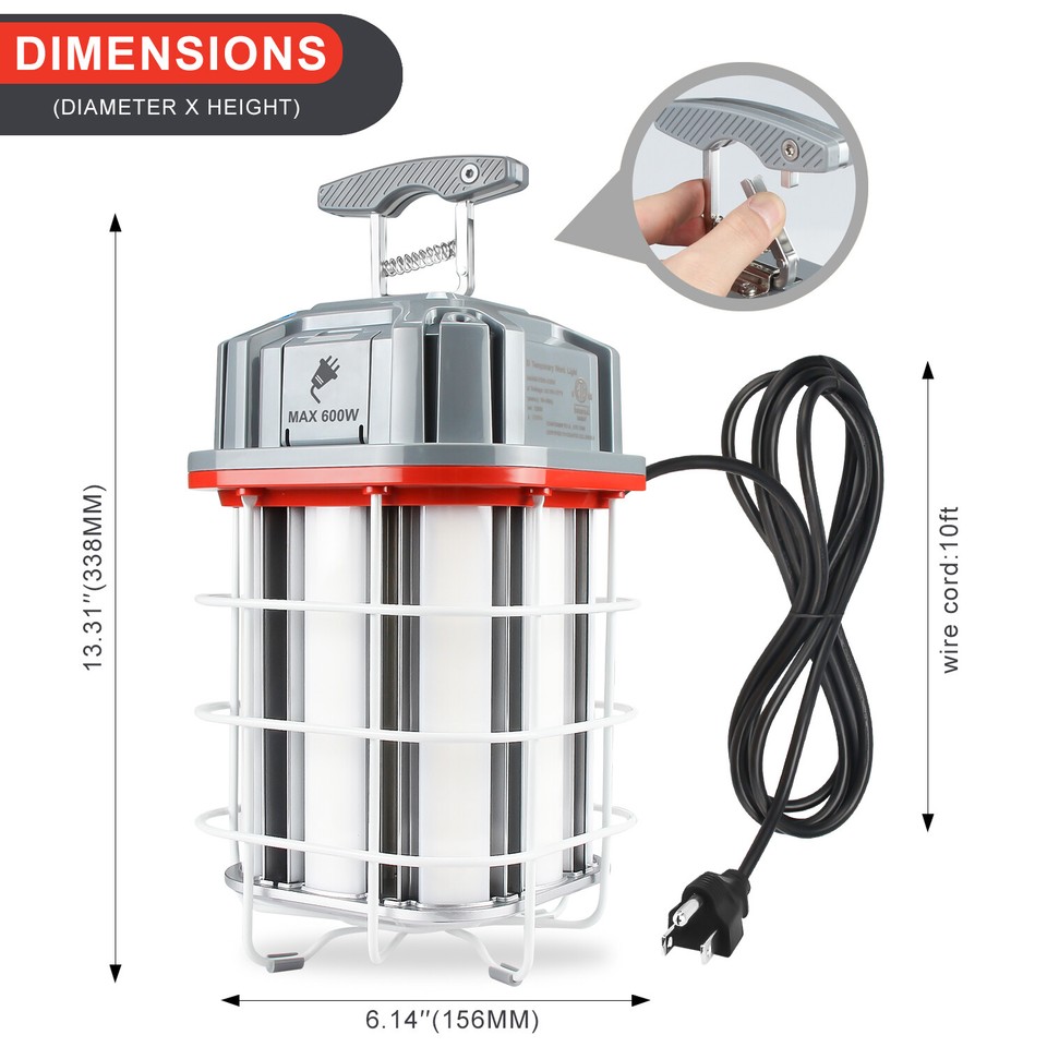 Linkable 150W LED Temporary Work Light High Bay Construction Job Site ...