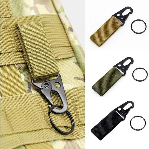 Tactical Hanging Buckle Molle Nylon Webbing Carabiner Belt Keychain ...
