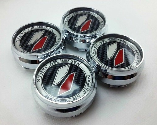 RAIDEN CHROME WHEEL CENTER HUB CAPS 62mm. Parts For LENSO Spec Racing ...