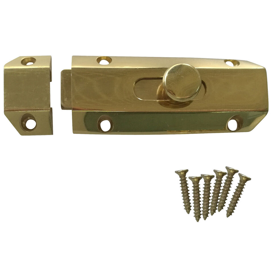 Gold Slide Bolt Latch Gate Latches Safety Door Lock Locker Brass ...
