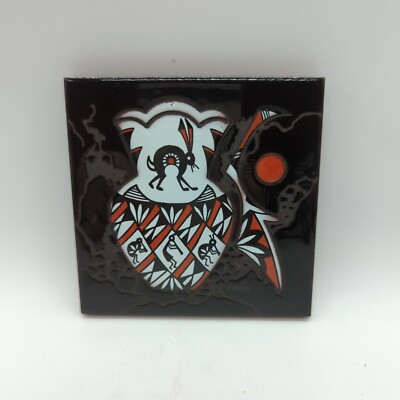 Vintage Cleo Teissedre Designs 4"x4" Pottery Art Tile Hand Painted ...