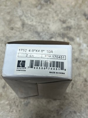 Hager 1752 4.0" X 4.0" 10R 170451 hinges 16172 2 EA - plus bonus hinge ...