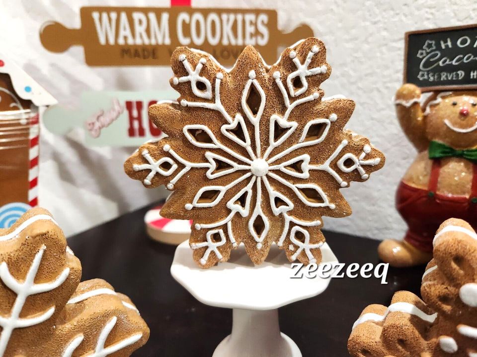 Christmas Gingerbread Snowflakes Peppermint Candy Land Faux Cookies ...
